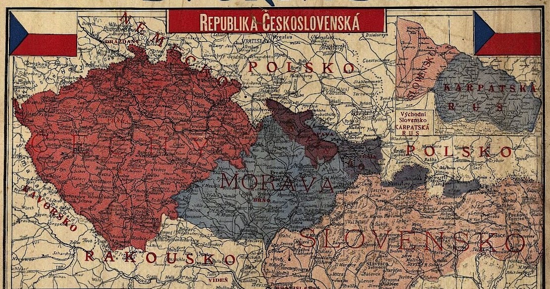 Moravská orlice: Mapa zemí československých a Budoucí republika ...