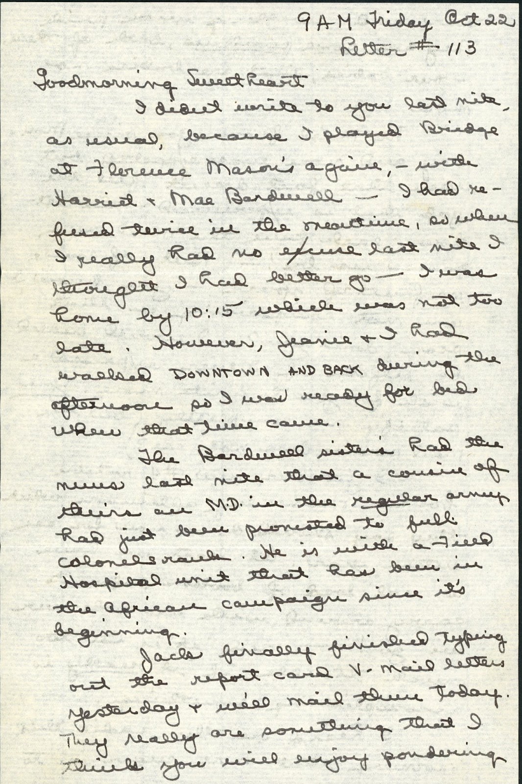 The Loudon World War II Letters: October 22, 1943 #1