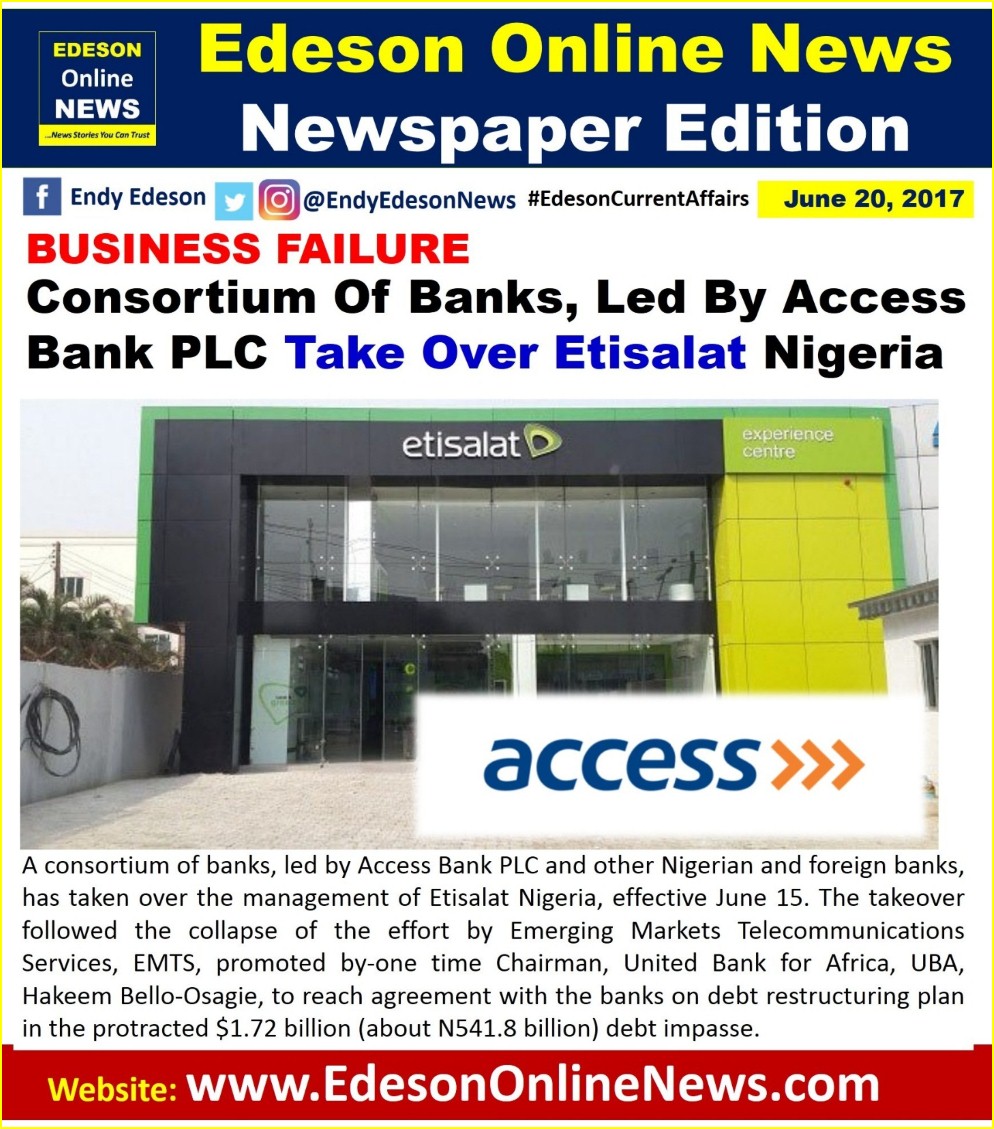 Edeson Online News: Access Bank PLC Takes Over Etisalat Nigeria