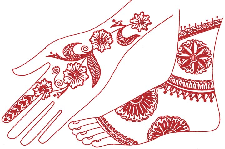 CLIP ARTS AND IMAGES OF INDIA: Mehandhi ( Marudhani )