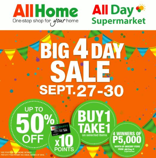 Manila Shopper: AllHome & AllDay Supermarket 4-day SALE: Sept 2018