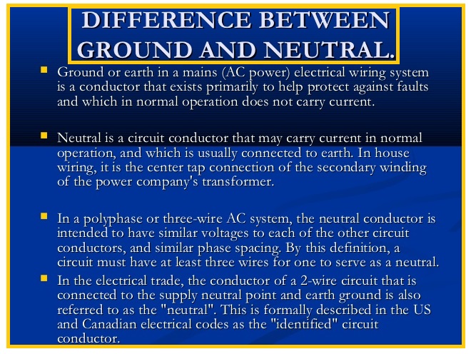 What is the Difference between GROUND and NEUTRAL? - EEE COMMUNITY
