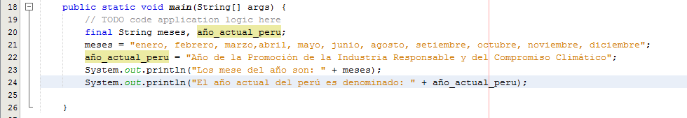 Variables y Constantes en Java - NetBeans by Jerson