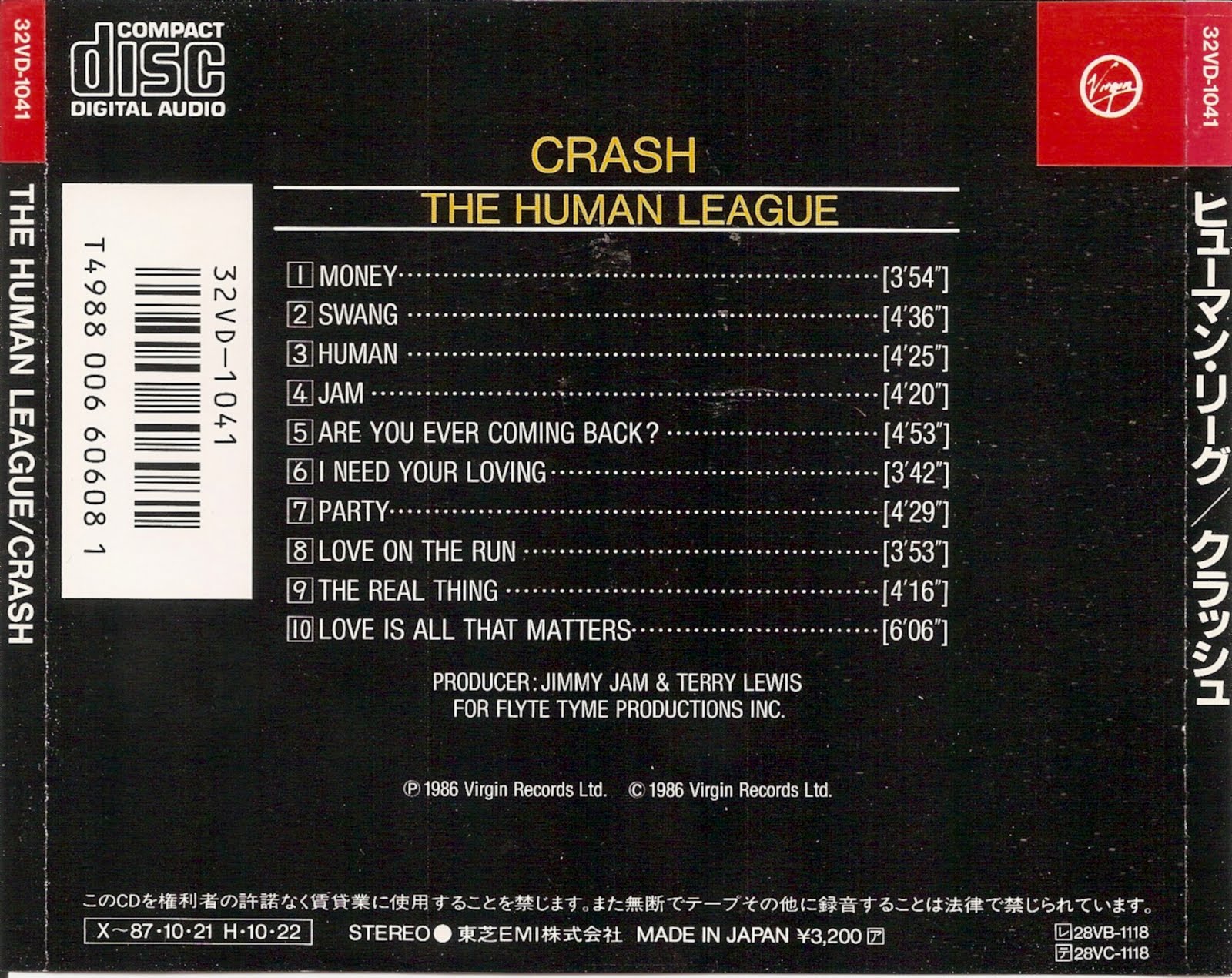 The First Pressing CD Collection: The Human League - Crash