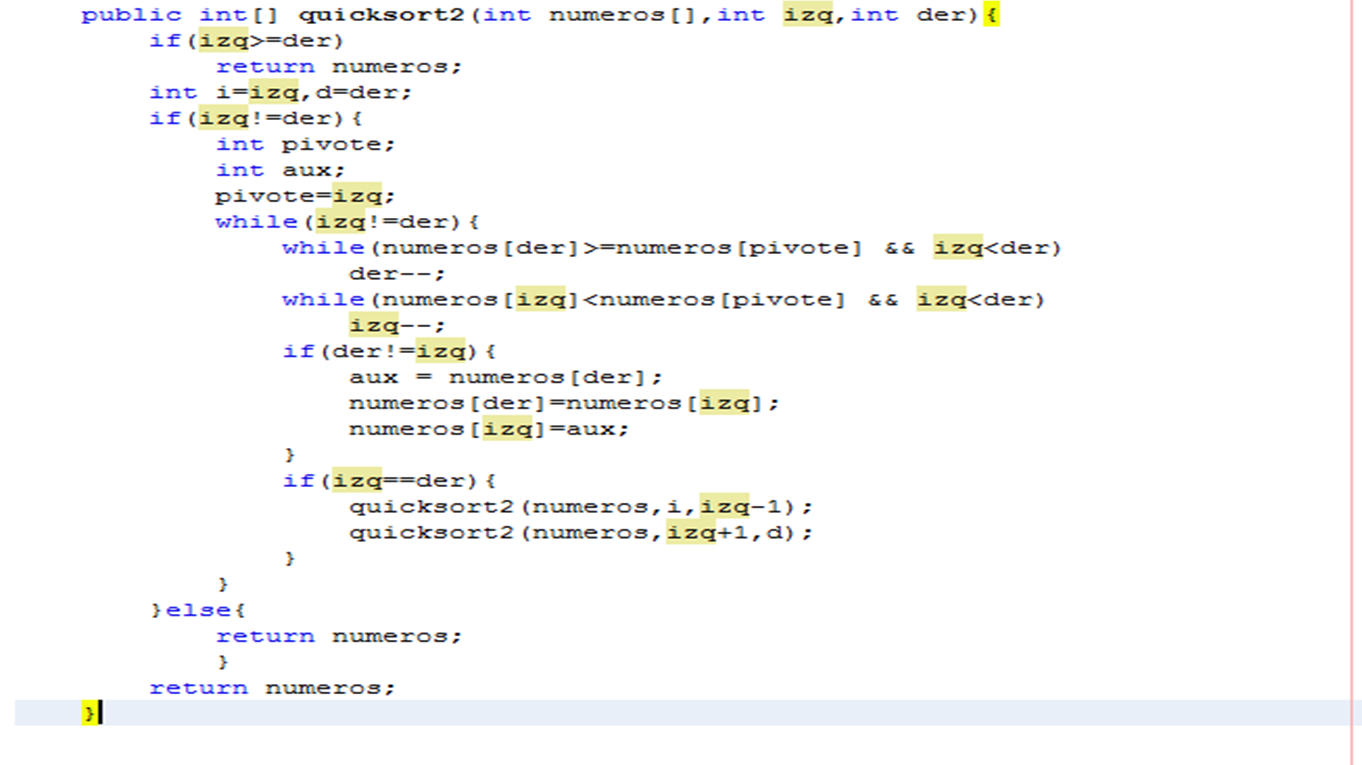 Ordenamiento Rapido quicksort | Análisis de Algoritmos