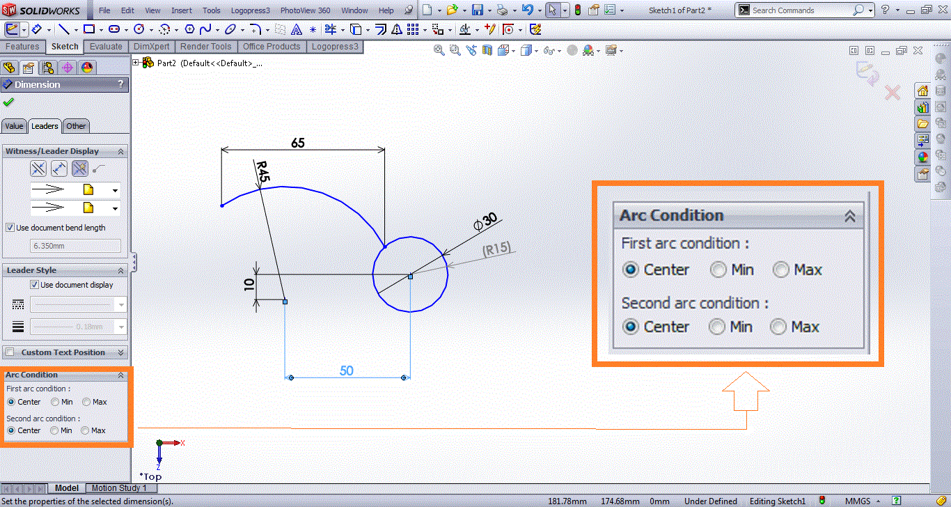 Yitno Isrofi: Solidworks - Arc Dimensioning