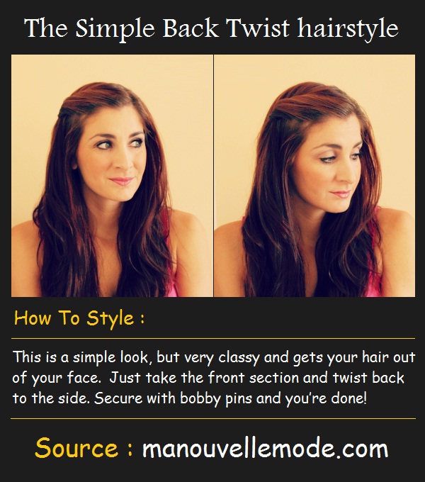 The Simple Back Twist hairstyle | Pinterest Tutorials