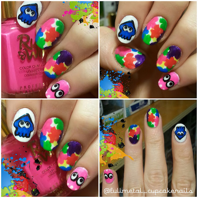 Fullmetal Cupcake: Splatoon nail art!