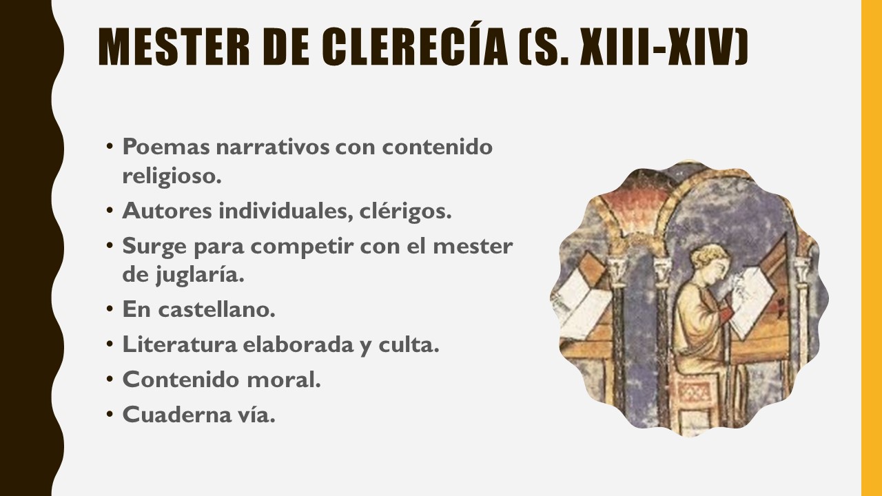 El que esté bien sentado, no se levante: Mester de clerecía