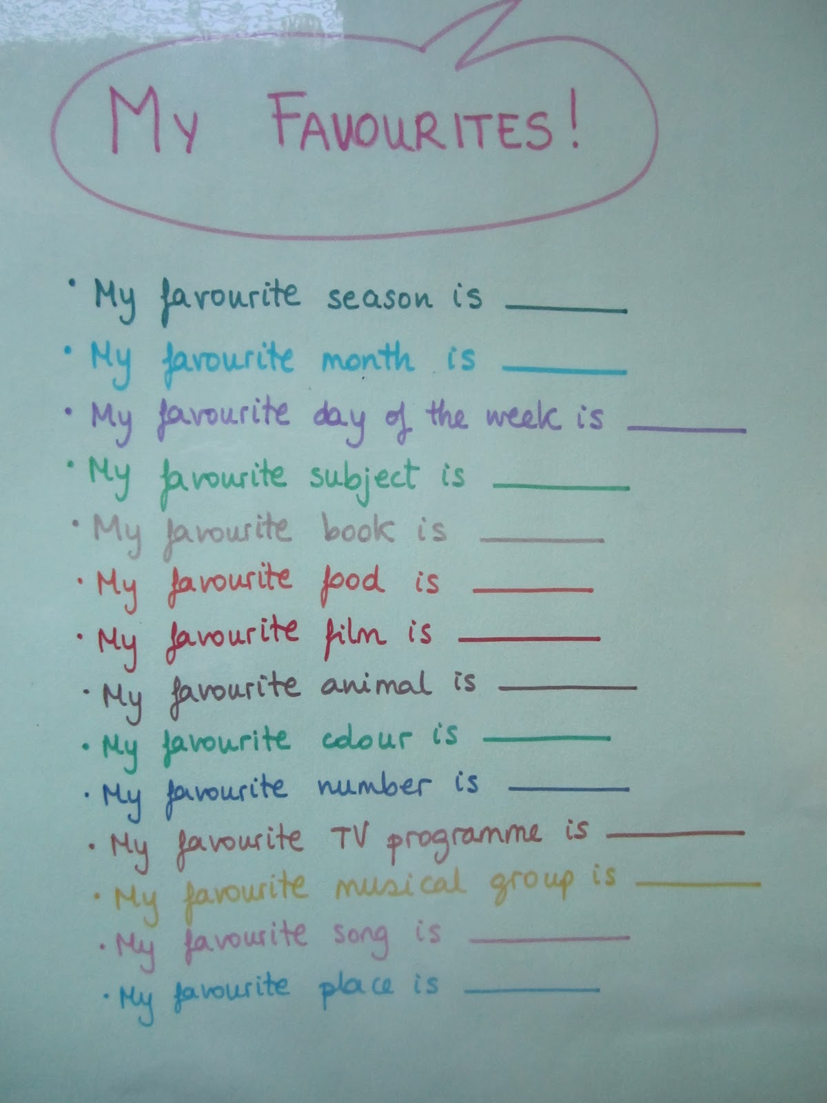 All About Me: My favourites