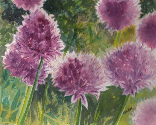 DAILY PAINTERS MARKETPLACE: Chives Watercolor Painting