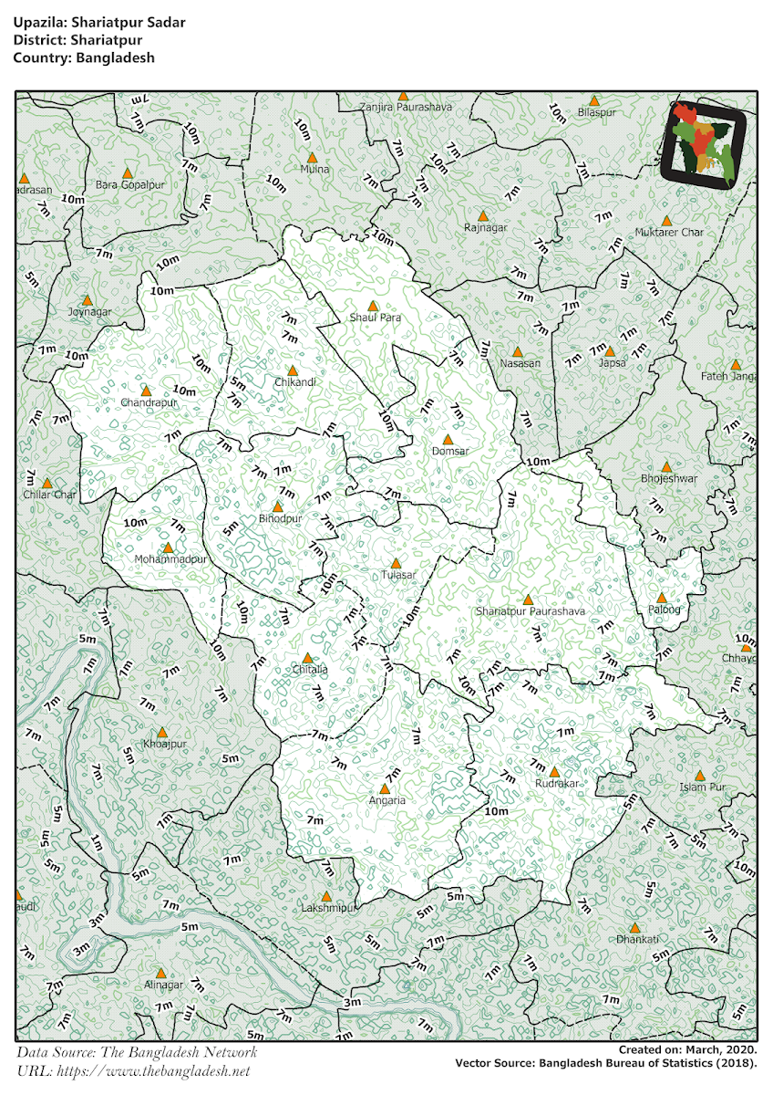 Mouza & Land Use Maps of Shariatpur Sadar Upazila, Shariatpur ...