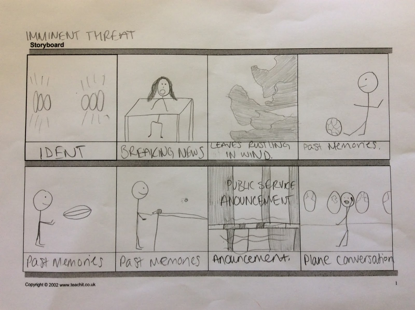 CALLUM DREWETT 1413 A2: PLANNING and CONSTRUCTION --> STORYBOARD