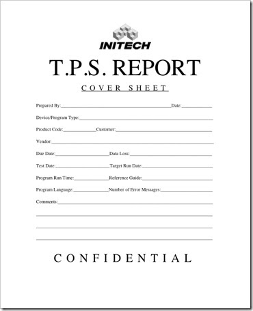 INITECH: MEMO: New cover Sheet for TPS Reports