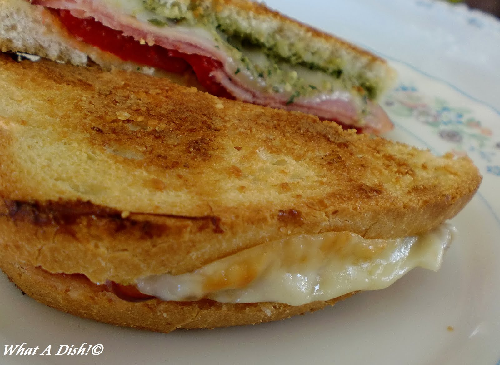 What A Dish!: Grilled Roasted Red Pepper & Ham Sandwich