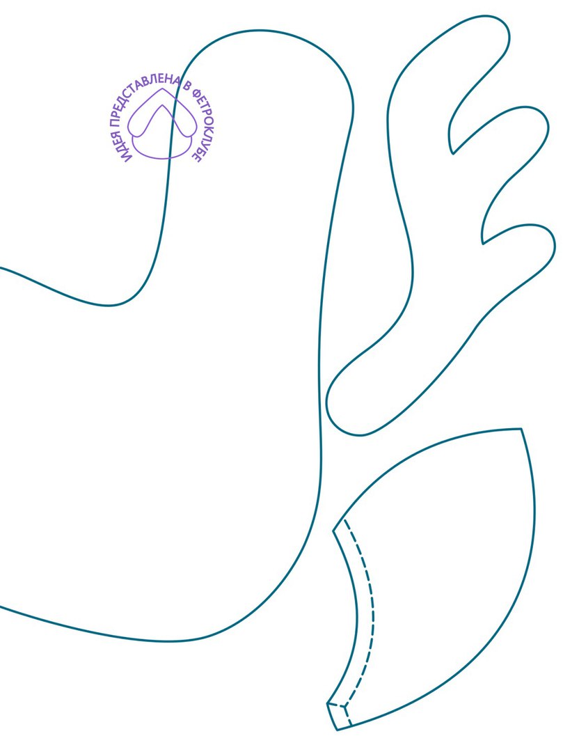 Rena com Molde de Feltro - Feltro e moldes para artesanato