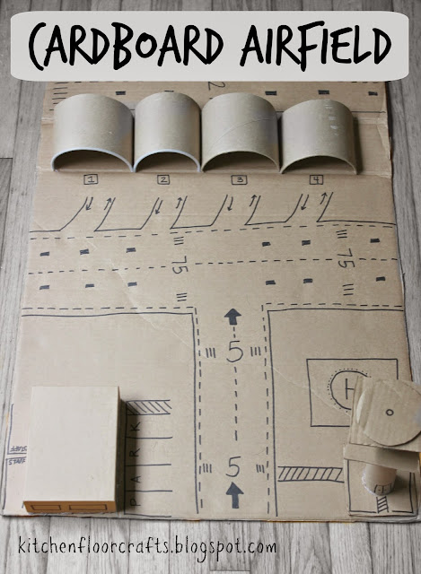 Kitchen Floor Crafts: Cardboard Airfield