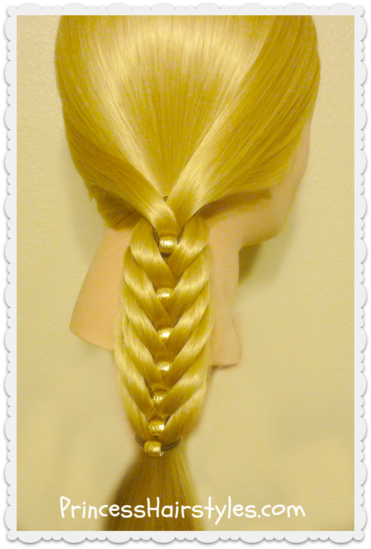 Fancy Fishtail Kit Hair Tutorial, Fishtail Braid With Beads ...