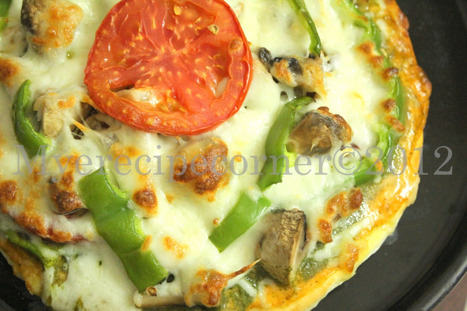 Mye's Kitchen: Indian Style Pizza / Desi Pizza / Chatpata Pizza recipe