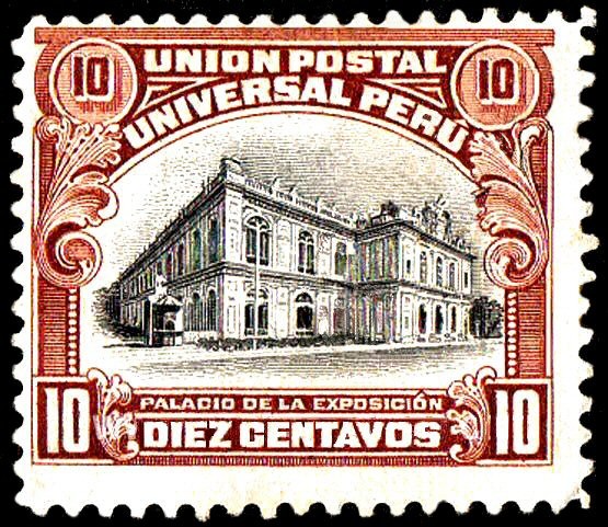 Inmigración en el Siglo XIX: Sellos postales en Perú: Serie Edificios