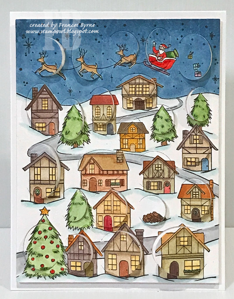 StampOwl's Studio: Winter Village Peek-A-Boo Card