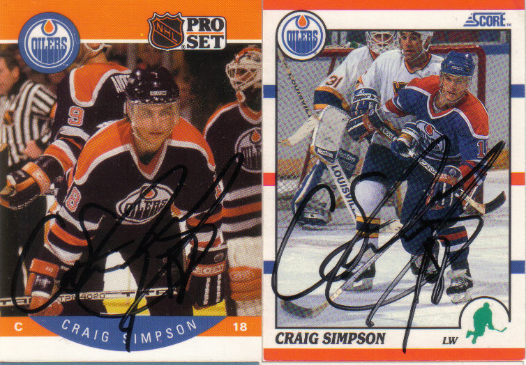 Hell's Valuable Collectibles: Craig Simpson: 4 Autographed Cards