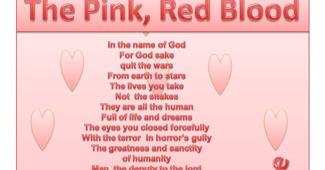 Beautylove and Poetry: The Pink, Red Blood (Poem)