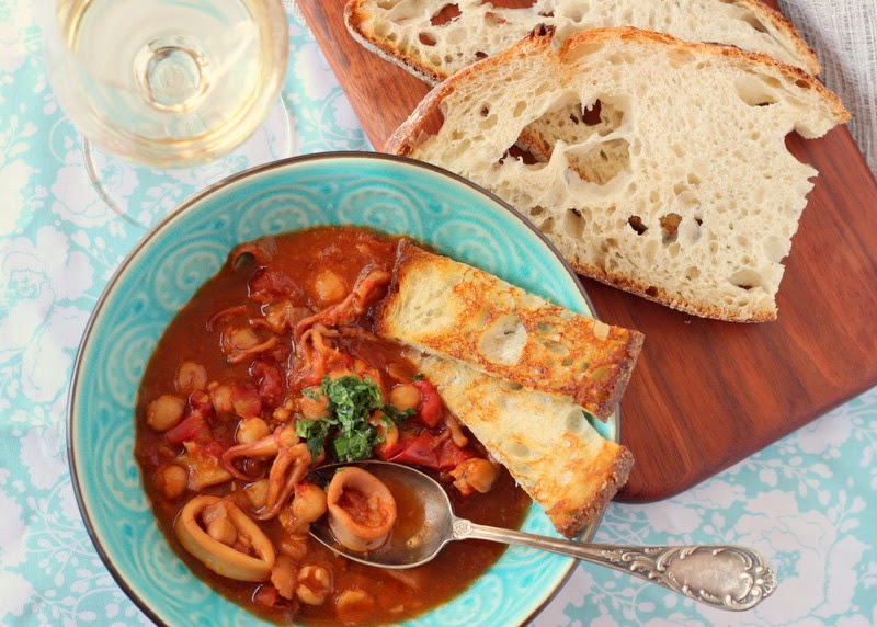 Beyond Salmon: Squid and Chickpea Stew