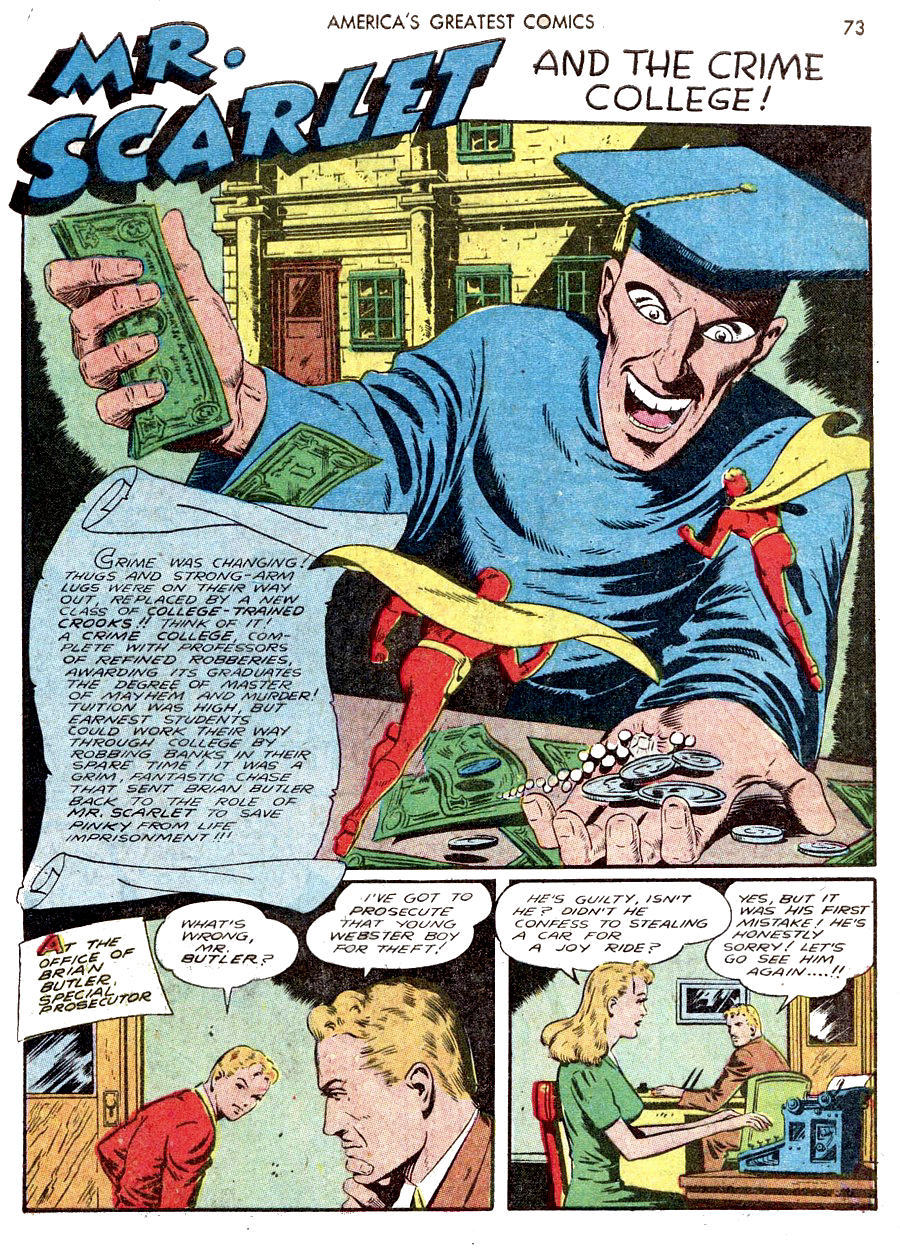Pappy's Golden Age Comics Blogzine: Number 2153: Mr Scarlet and...uh ...