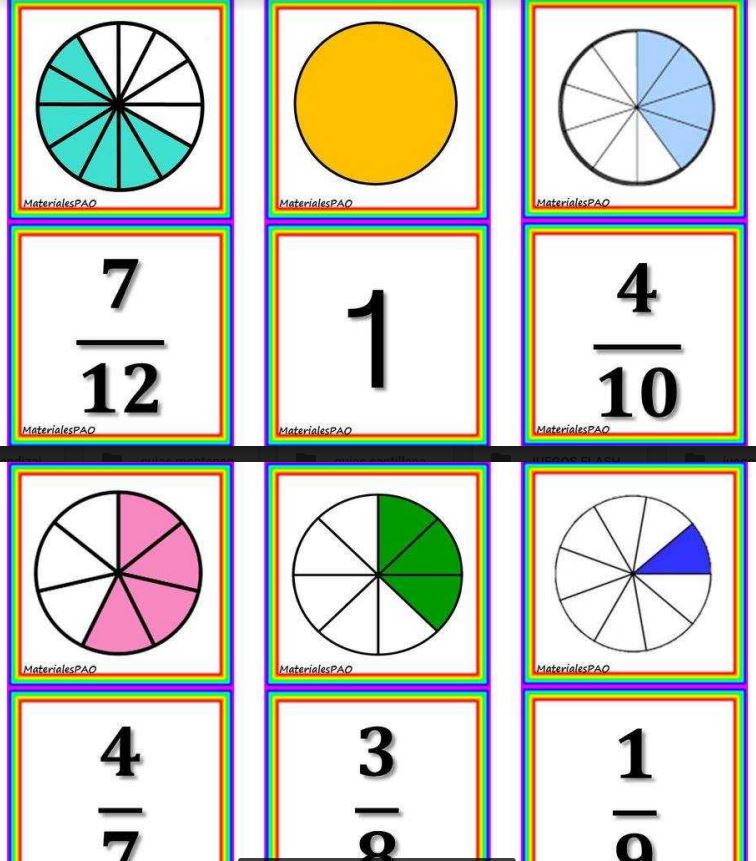 Juego Matemático "Memorama de Fracciones" Listo para imprimir ...