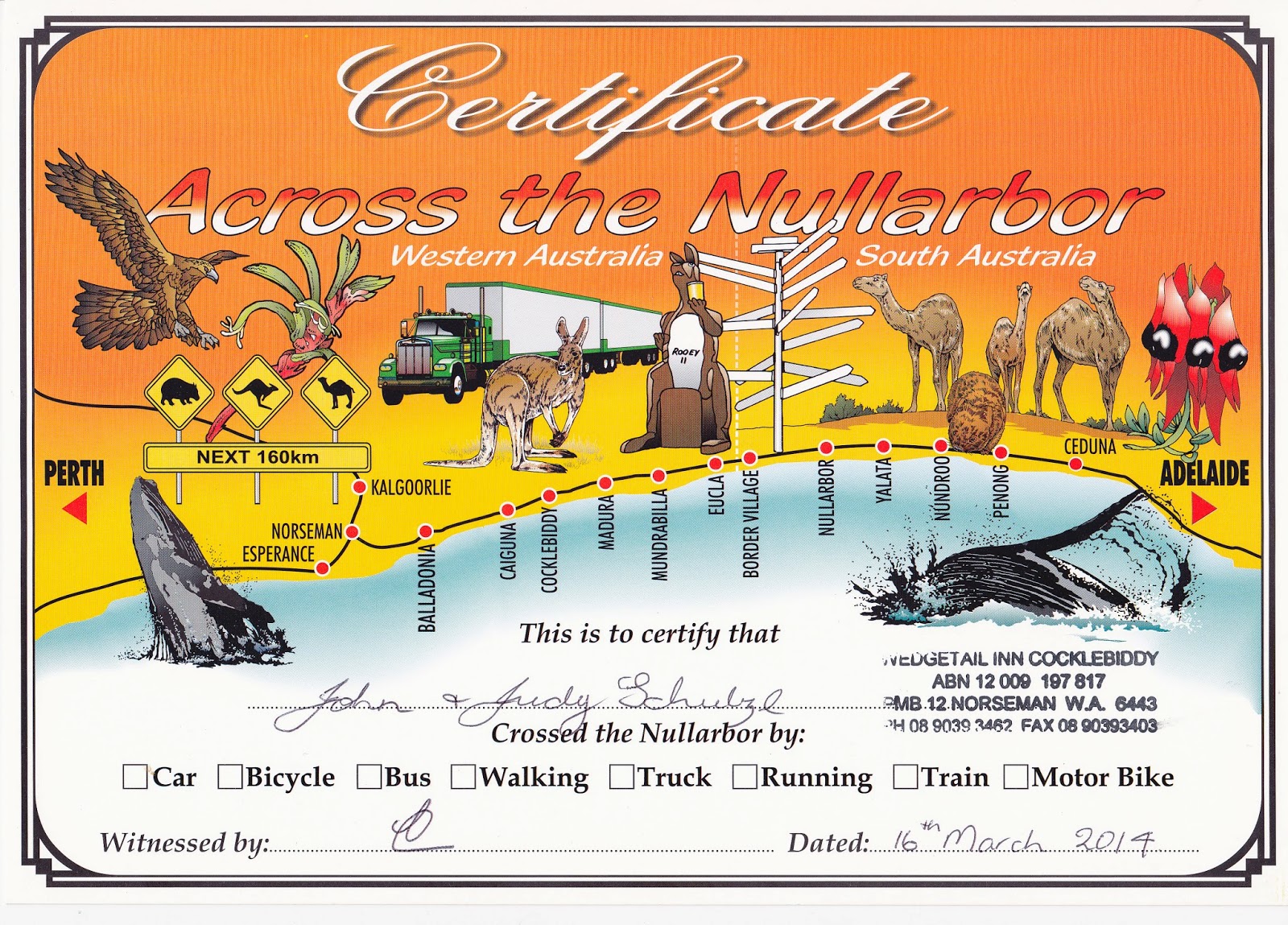 John and Judy Travel Australia: March 2014 - Across the Nullarbor