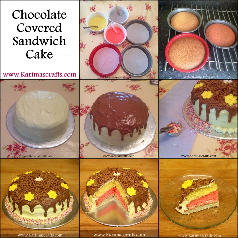Karima's Crafts: Chocolate Covered Sandwich Cake recipe