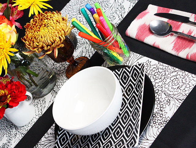 Table Setting Coloring Page