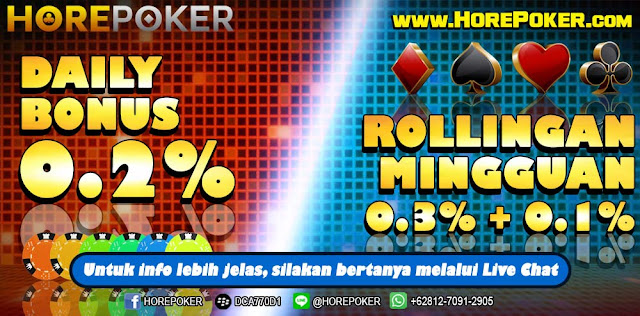 IDN Poker Bonus Rollinggan Mingguan 0,3% + 0,1% - IDN Poker, IDN Play ...