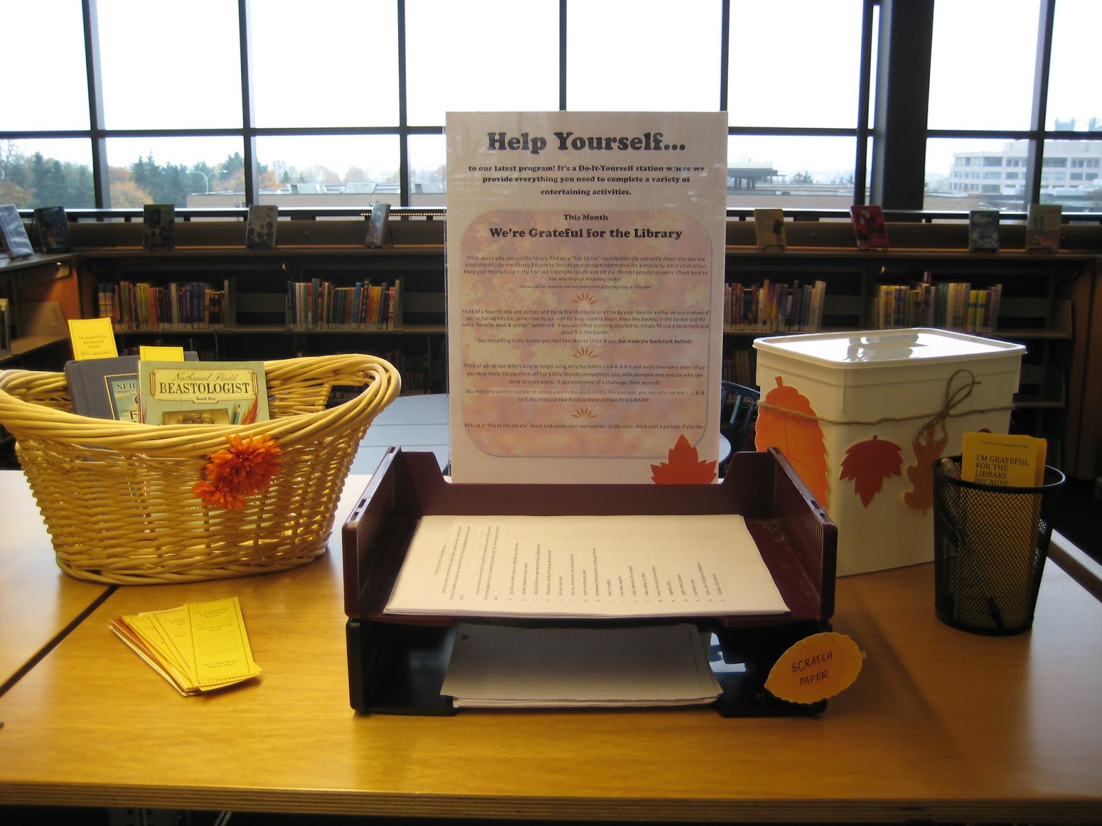 with kiddos @ the library: Help Yourself