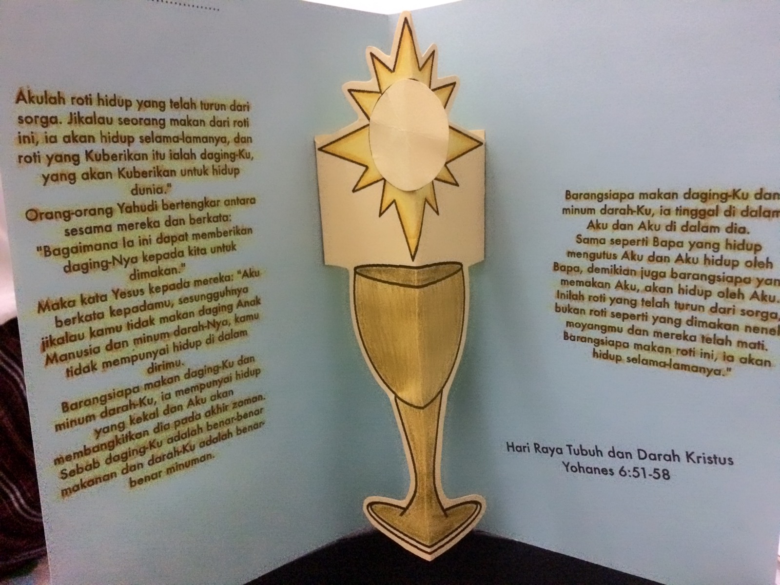Tahun A~Hari Raya Tubuh dan Darah Kristus~Roti Hidup~Yoh 6:51-58
