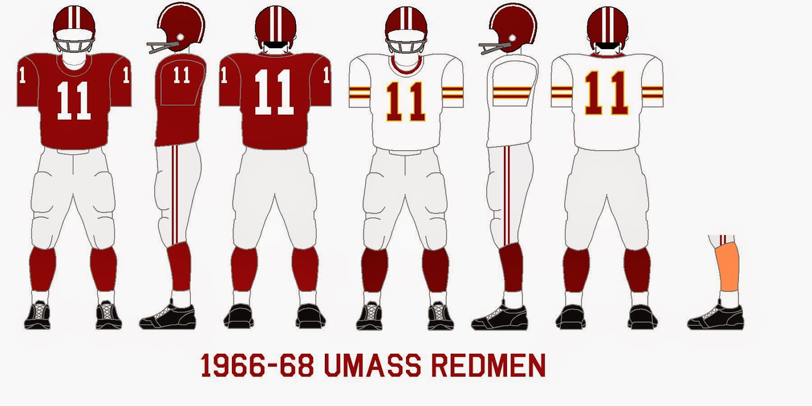 Gridiron Garb: UMass Redmen (Minutemen) 1966-68