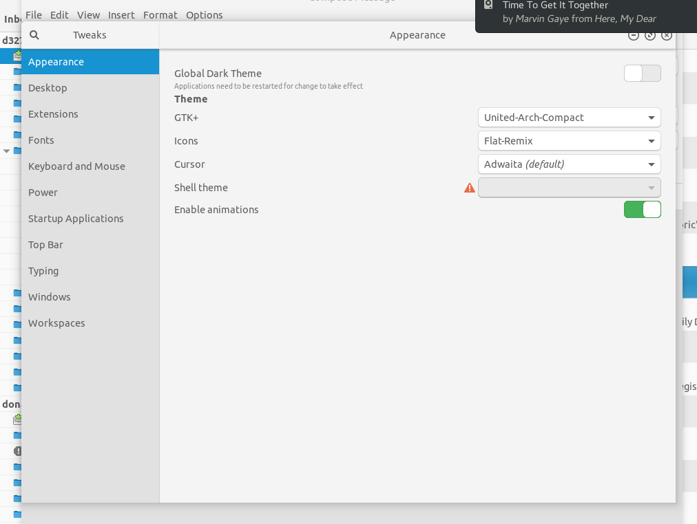 Tweaks In My Graphical User Interface From The Stock GNOME