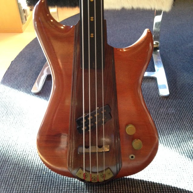 Guitar Shop: LoBue Koa Jazz Bass - Fretless