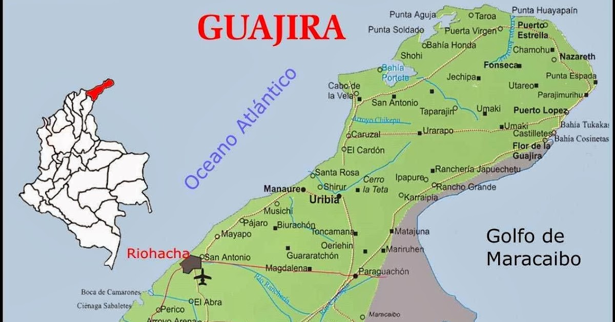 Uribia, La Guajira: Mapa Geográfico