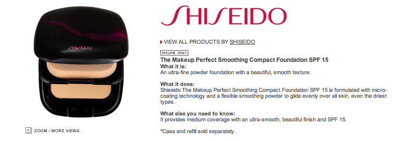 PRODUCT SPOTLIGHT: SHISEIDO PERFECT SMOOTHING COMPACT FOUNDATION IN 080 ...