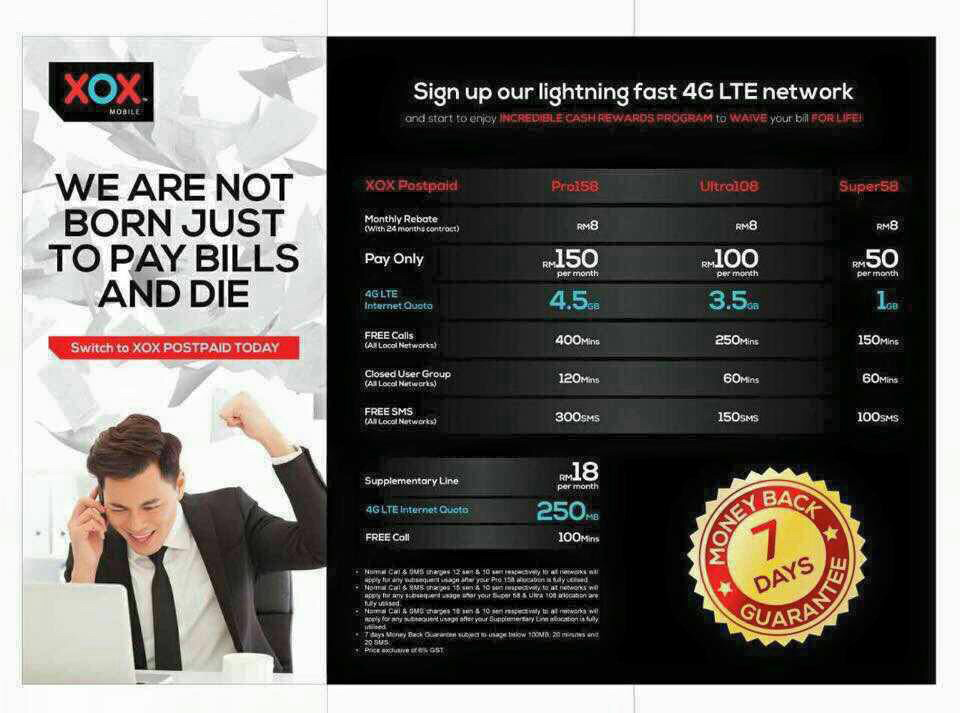 Simkad XOX Postpaid - Internet PERCUMA
