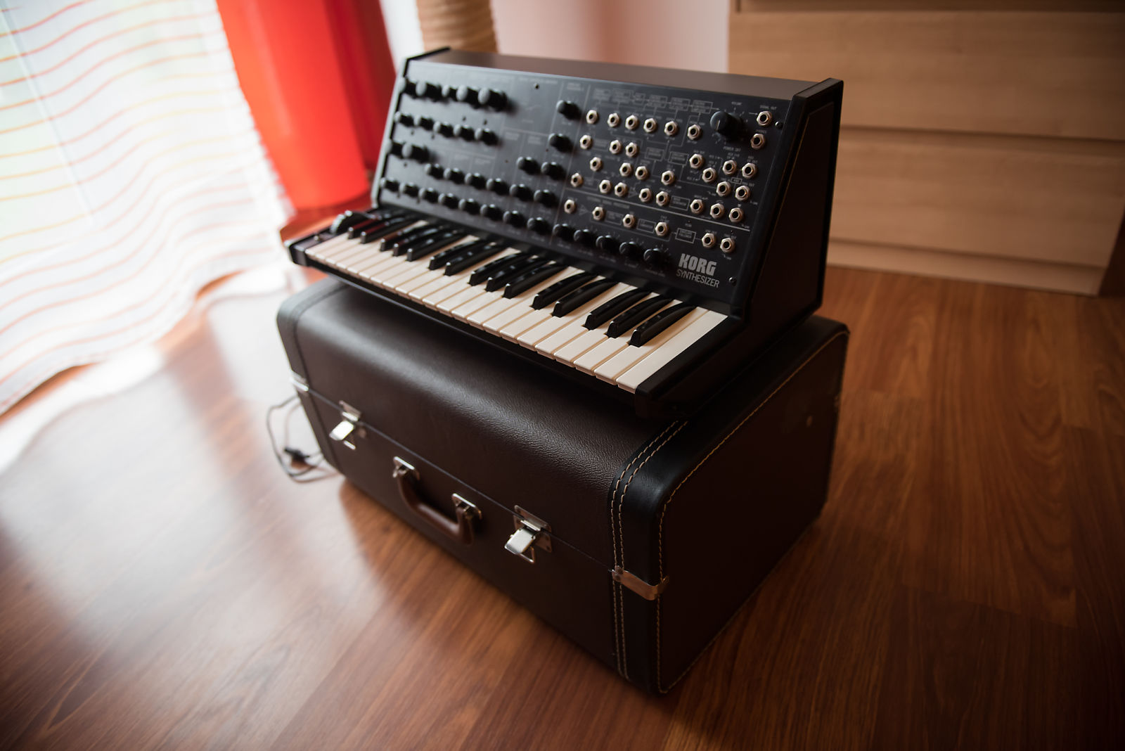 MATRIXSYNTH: Original Korg MS-20 with Leather Case & Japanese Overlay