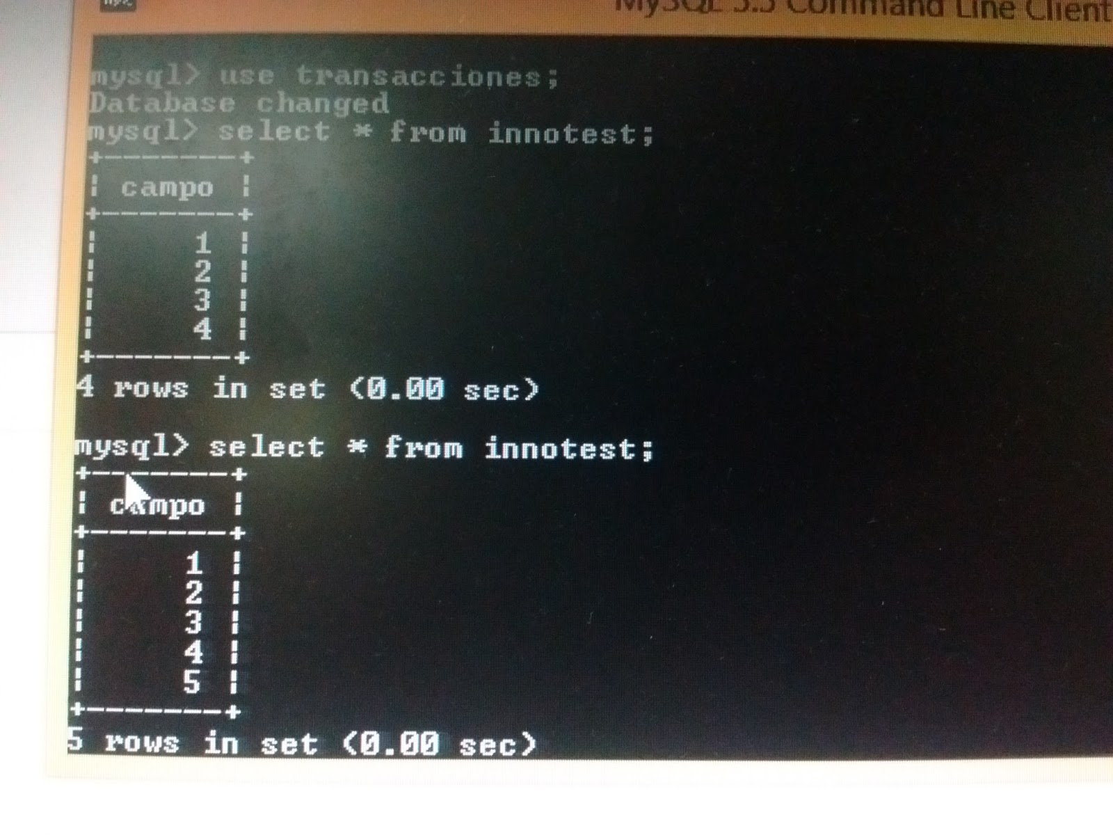 Commit y Rollback en Mysql