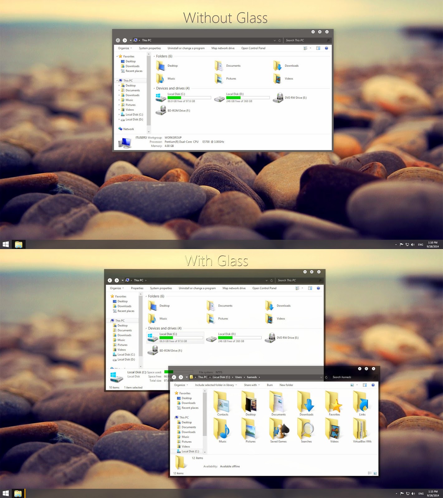 Black Glass Theme For Windows 8.1