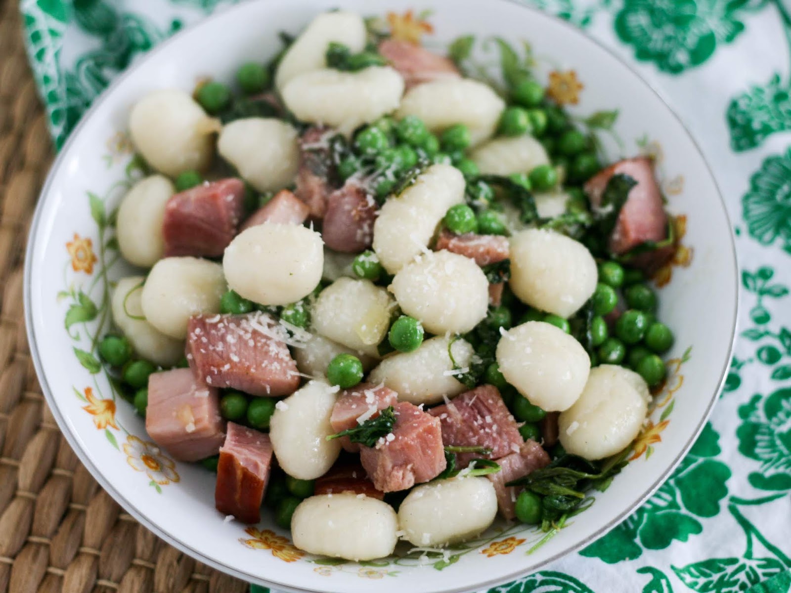 Gnocchi with Ham, Watercress and Peas – Coconut & Lime