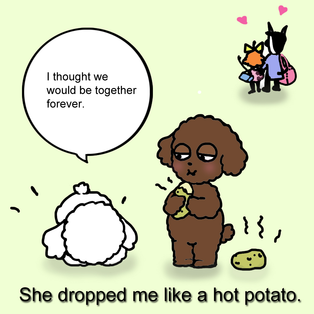 マンガで英会話: No, 183 She dropped me like a hot potato.