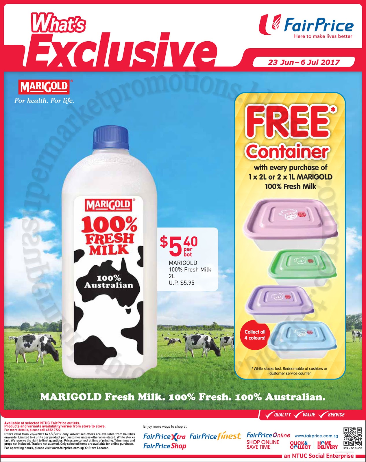 NTUC FairPrice Marigold Fresh Milk Promotion 23 June - 06 July 2017 ...