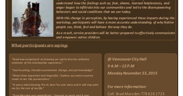 Brad Marsden: Residential School & Colonization Workshop.