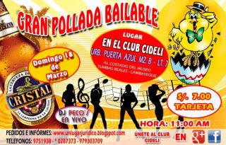 Un lugar Juridico: Gran Pollada Bailable - Organiza Club CIDELI